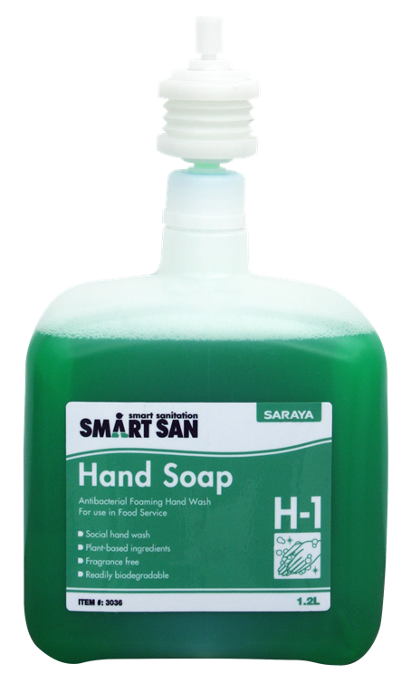 Saraya H-1 Smartsan Hand Soap Antibacterial Foam 1.1 ltr